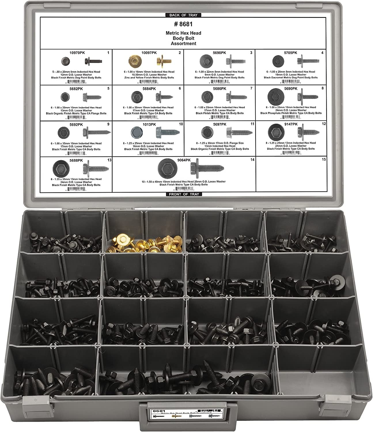 8681 Grey Replacement Hex Head Body Bolt Assortment - Walmart.com