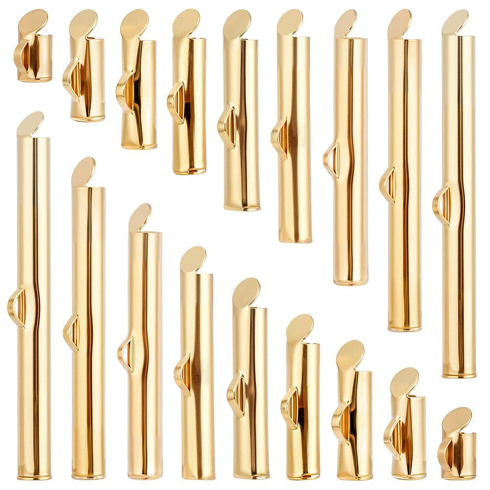 86Pcs Slider on End Clasps 9 Sizes Slider End Caps Jewelry Tube End Bar ...