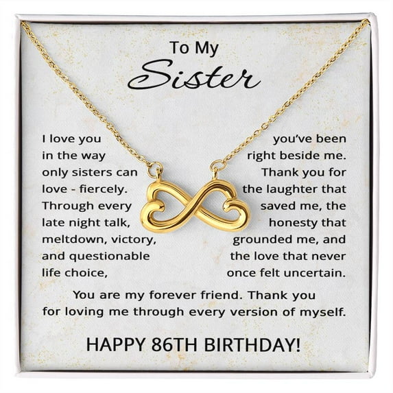 86th Birthday Gifts for Sister - To My Sister Necklace from Sister - 86 ...