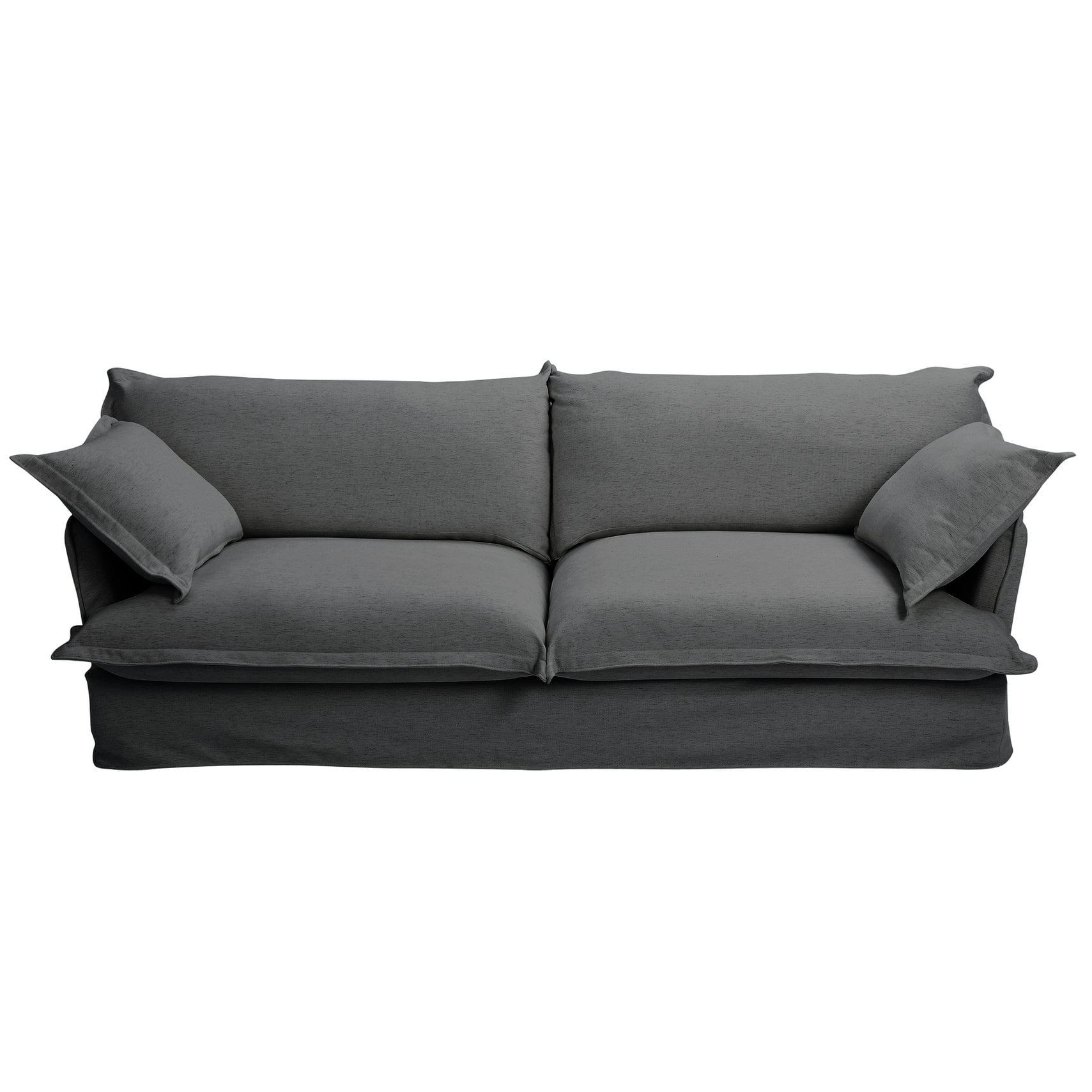 87.4'' Dark Gray Sofa with Removable Washable Covers and Soft Back ...