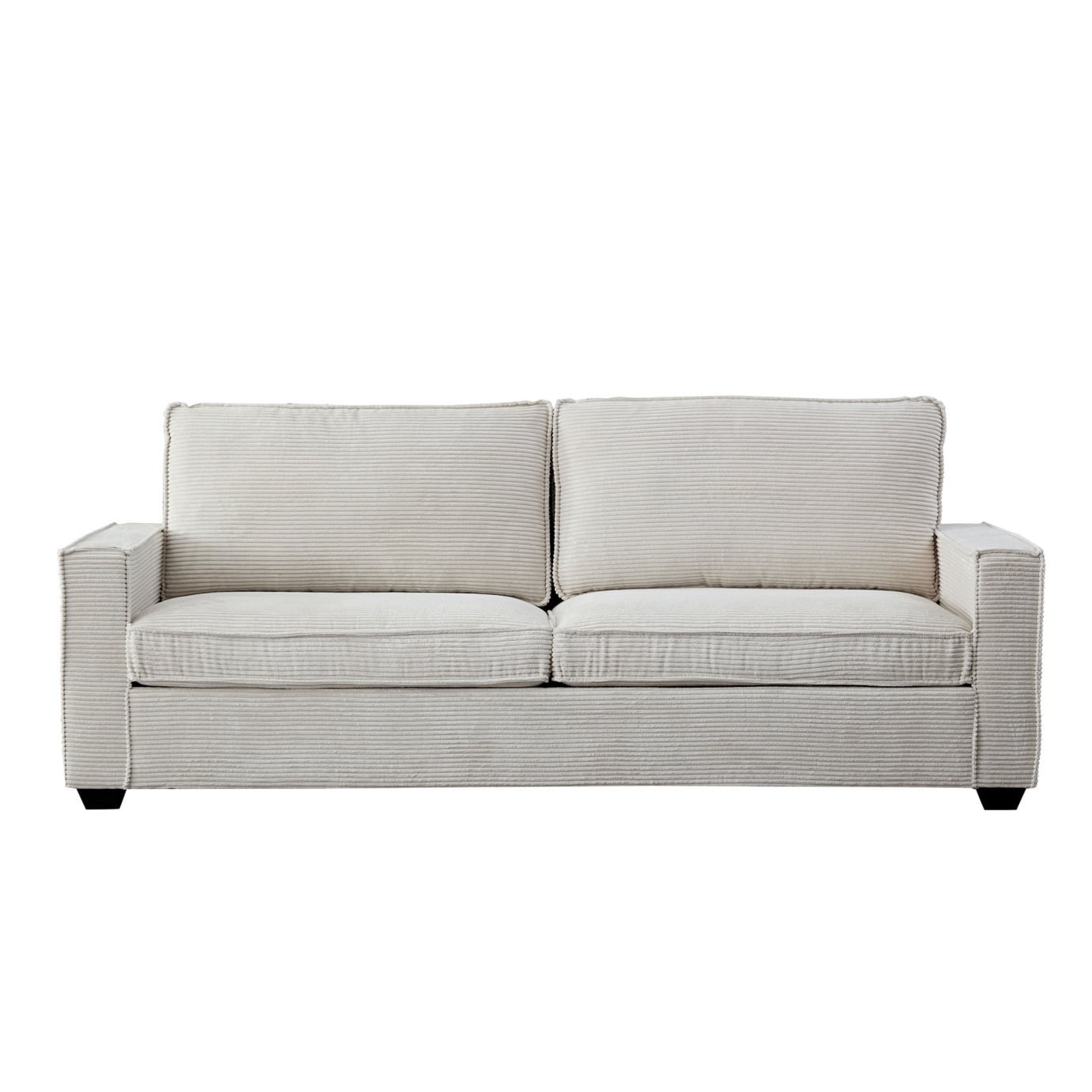 87.4 inch Loveseat Sofa, Comfy Corduroy Couch with Cup Holders and ...