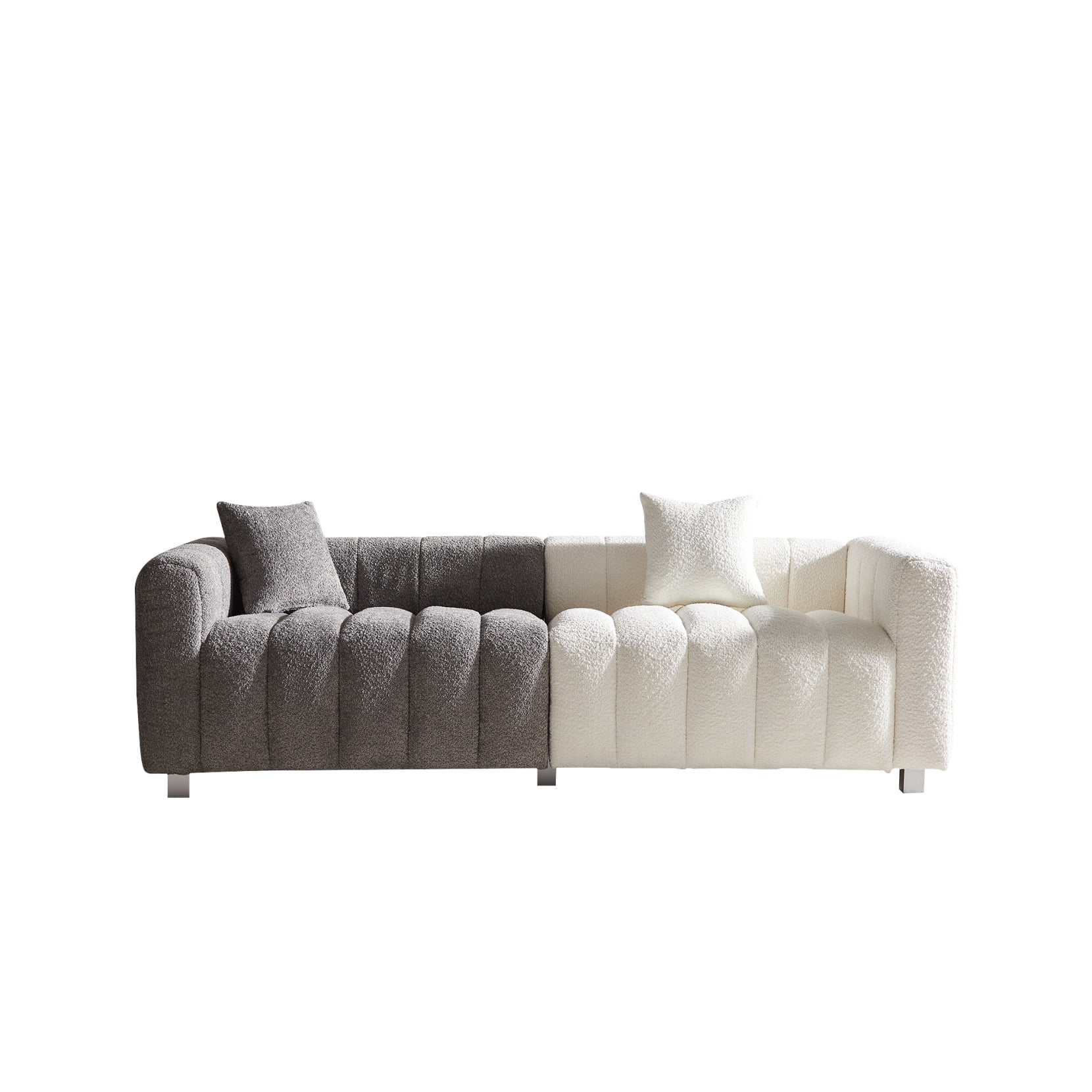 87.4-inch Premium Velvet Sofa 3-Seater Loveseat, Simple Design Piano ...