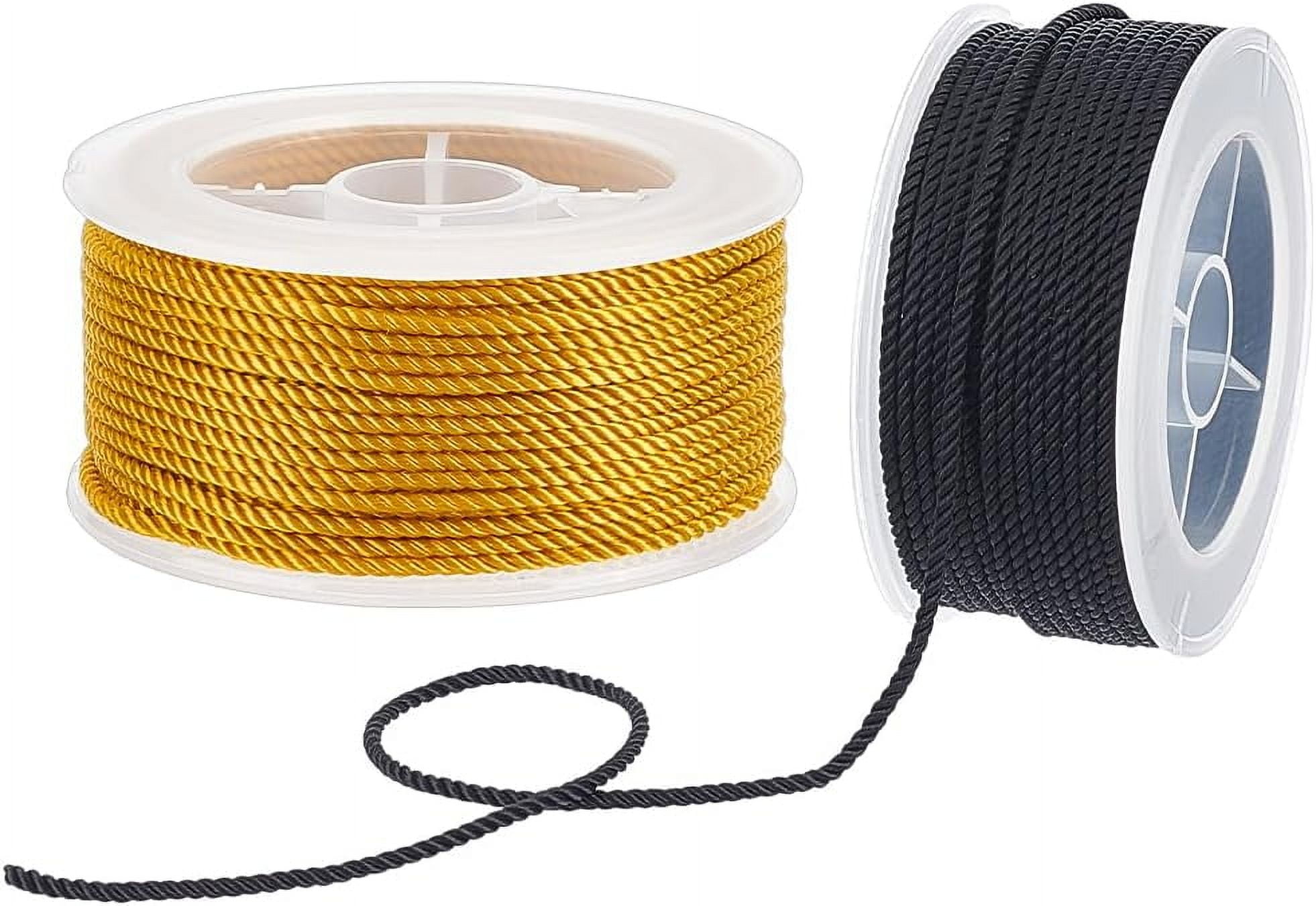 87.5 Yards/80m 2mm Twisted Nylon Cord 3-ply Satin Nylon Trim Cord ...