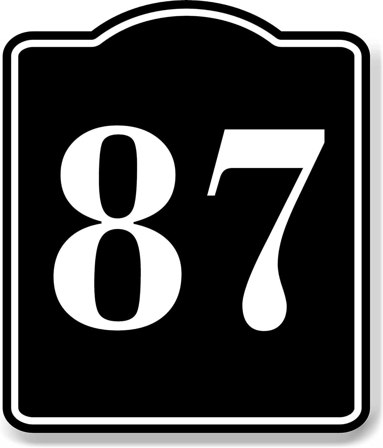 87 Bay Garage Door Plate Field Lane Gate Number BLACK Aluminum ...