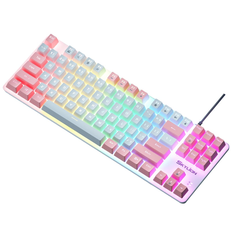 87 Key Mechanical Keyboard Green Gaming Keyboard Wired C - Walmart.com