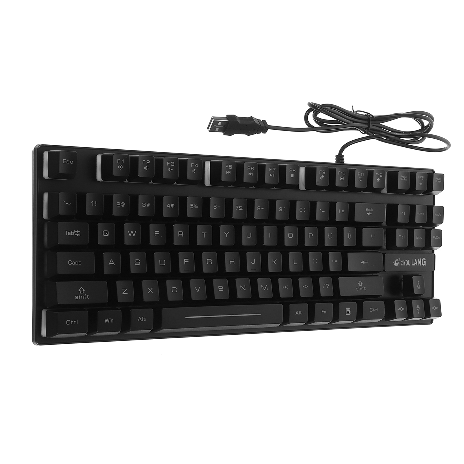 87-Key RGB LED Backlit Keyboard USB Wired Computer Gaming Keyboard ...