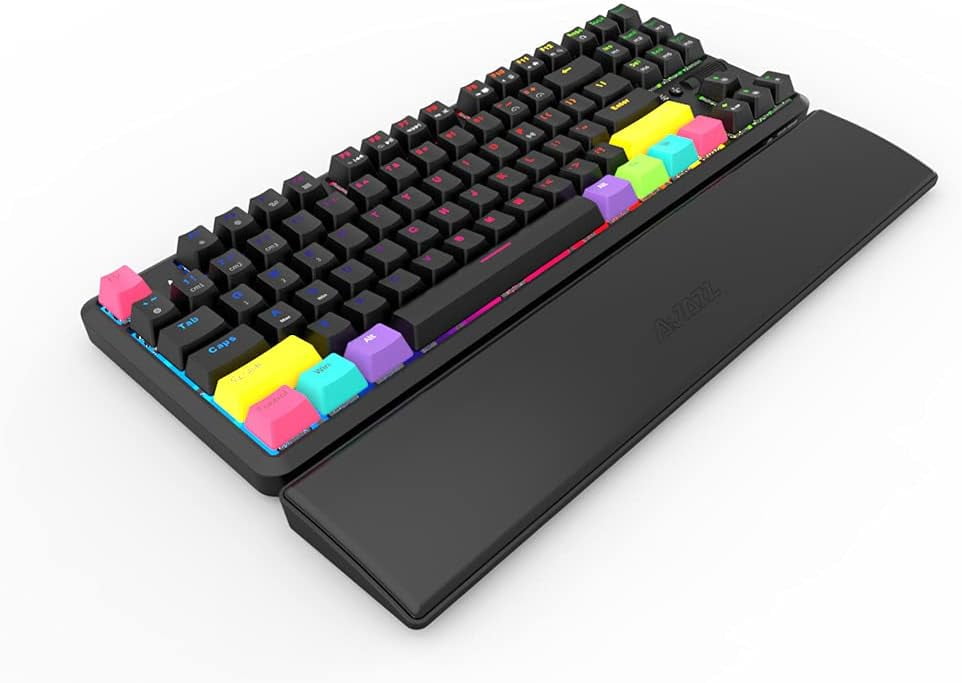 87 Keys Anti Slip Office Gaming Keyboard Wrist Rest Support Pad (Black ...