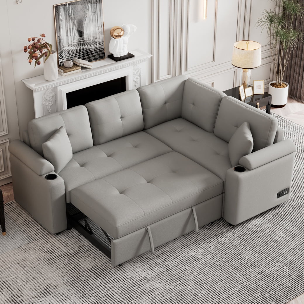87" Pull Out Sofa Bed for Small Spaces, Multifunctional Convertible ...