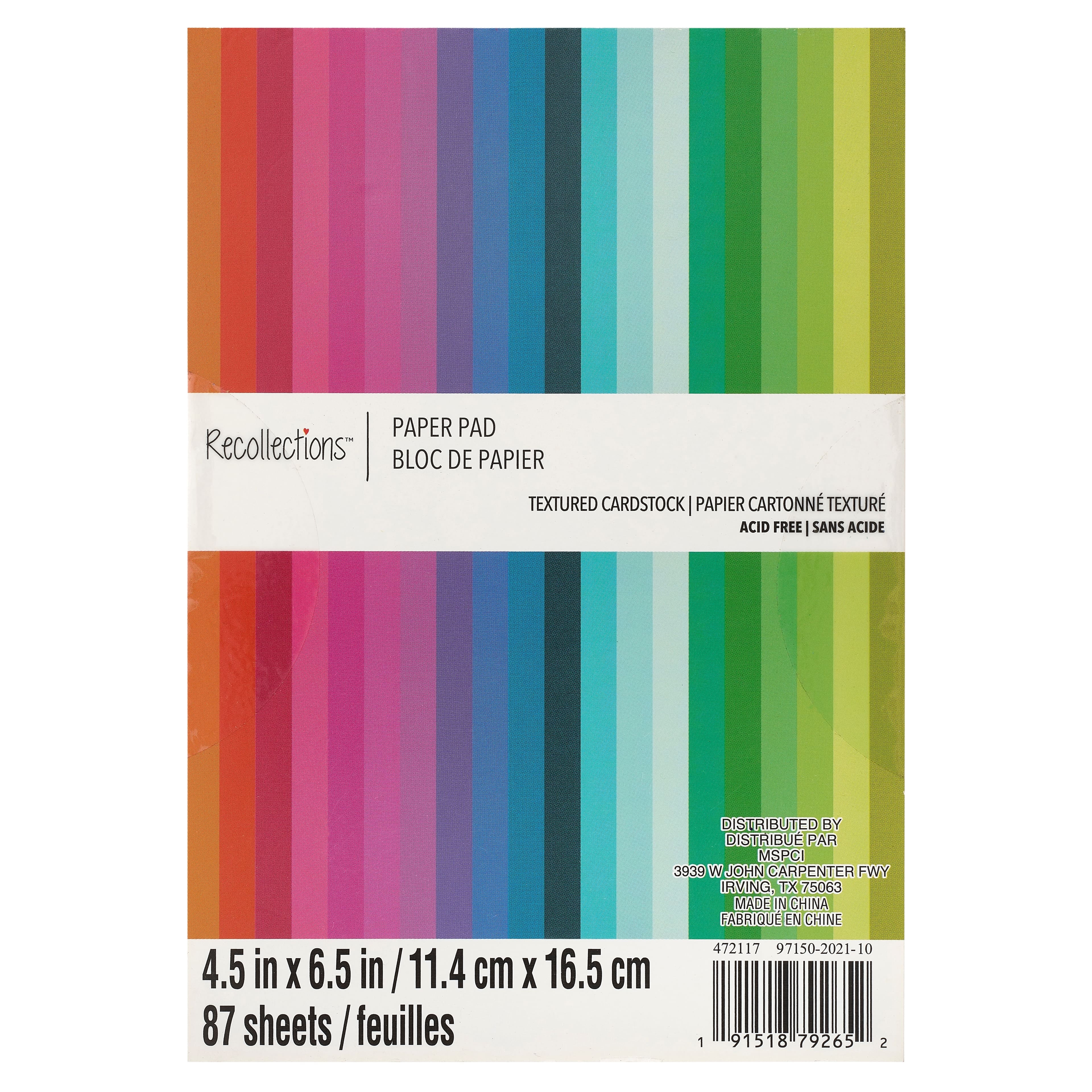 87 Sheets 4.5" x 6.5" Jewel Colors Textured Paper Pad by Recollections ...