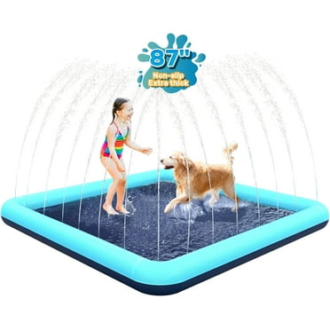 97'' Splash Pad , Non-Slip Sprinkler for Kids, Square Splash Pad for ...
