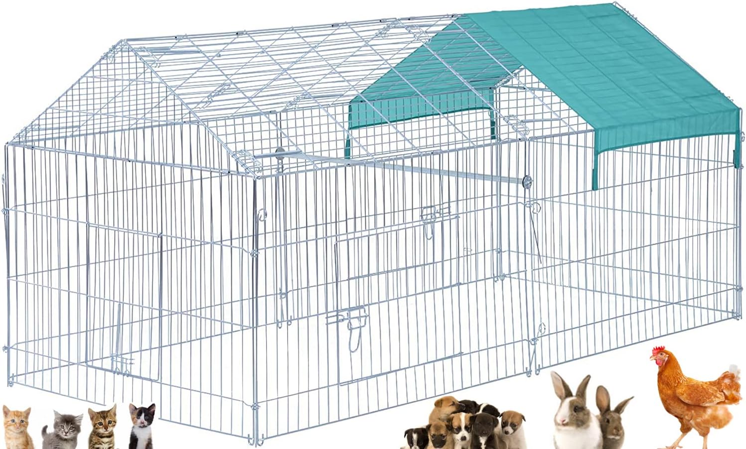 87”x41” XLarge NO Rust Galvanized Steel Chicken Coop Chicken Run Cage ...