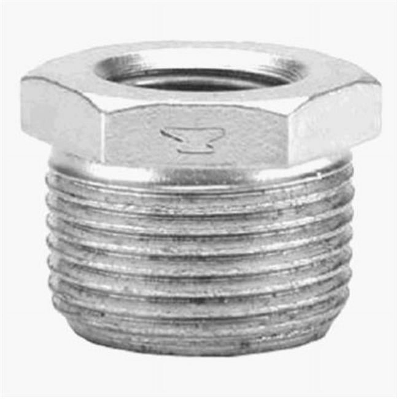 8700130852 1 x .75 in. Steel Pipe Fitting Galvanized Hex Bushing ...