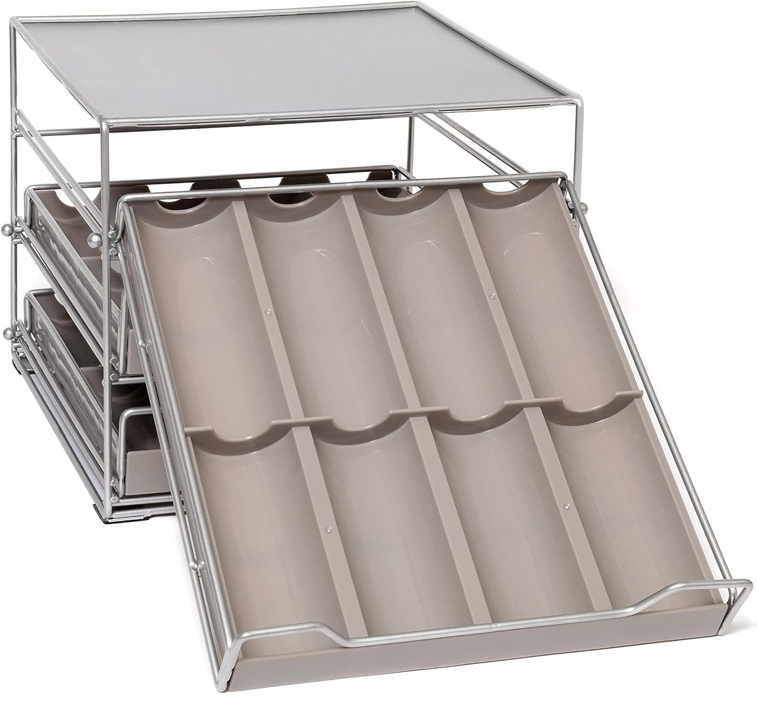 8724 Three-Tier Tilt-Down Kitchen Cooking Spice Drawer Rack with 96 ...