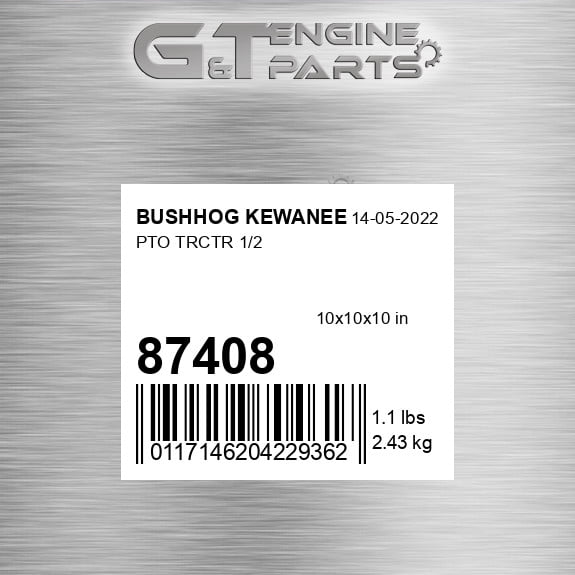 87408 PTO TRCTR 1/2 fits Bushhog Kewanee (New OEM) - Walmart.com