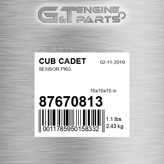87670813 SENSOR PKG fits CUB CADET (New OEM) - Walmart.com
