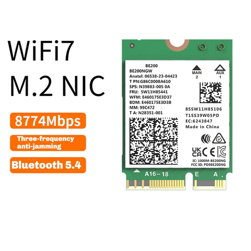 8774Mbps WiFi 7 BE200 Pcie Wireless Wifi Adapter Bluetooth 5.4 Tri Band ...