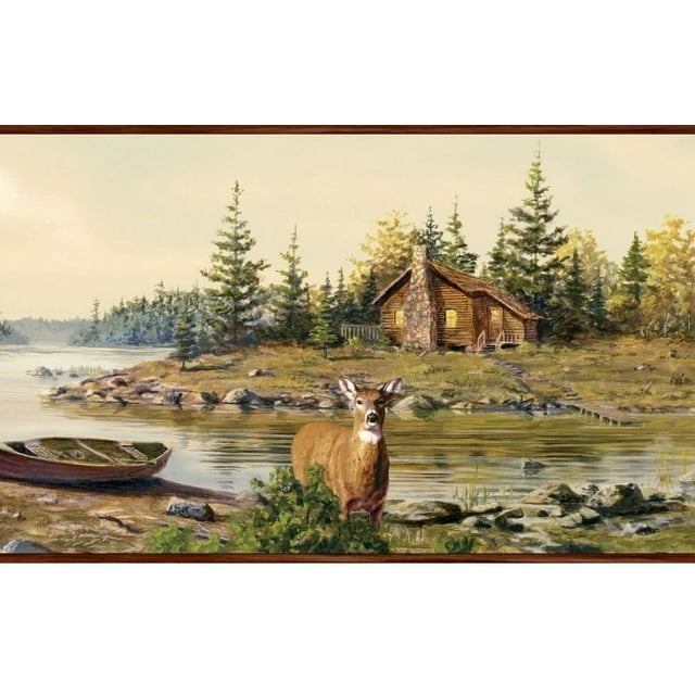 878460 Cabin Creek Deer Wallpaper Border HTM48412b - Walmart.com