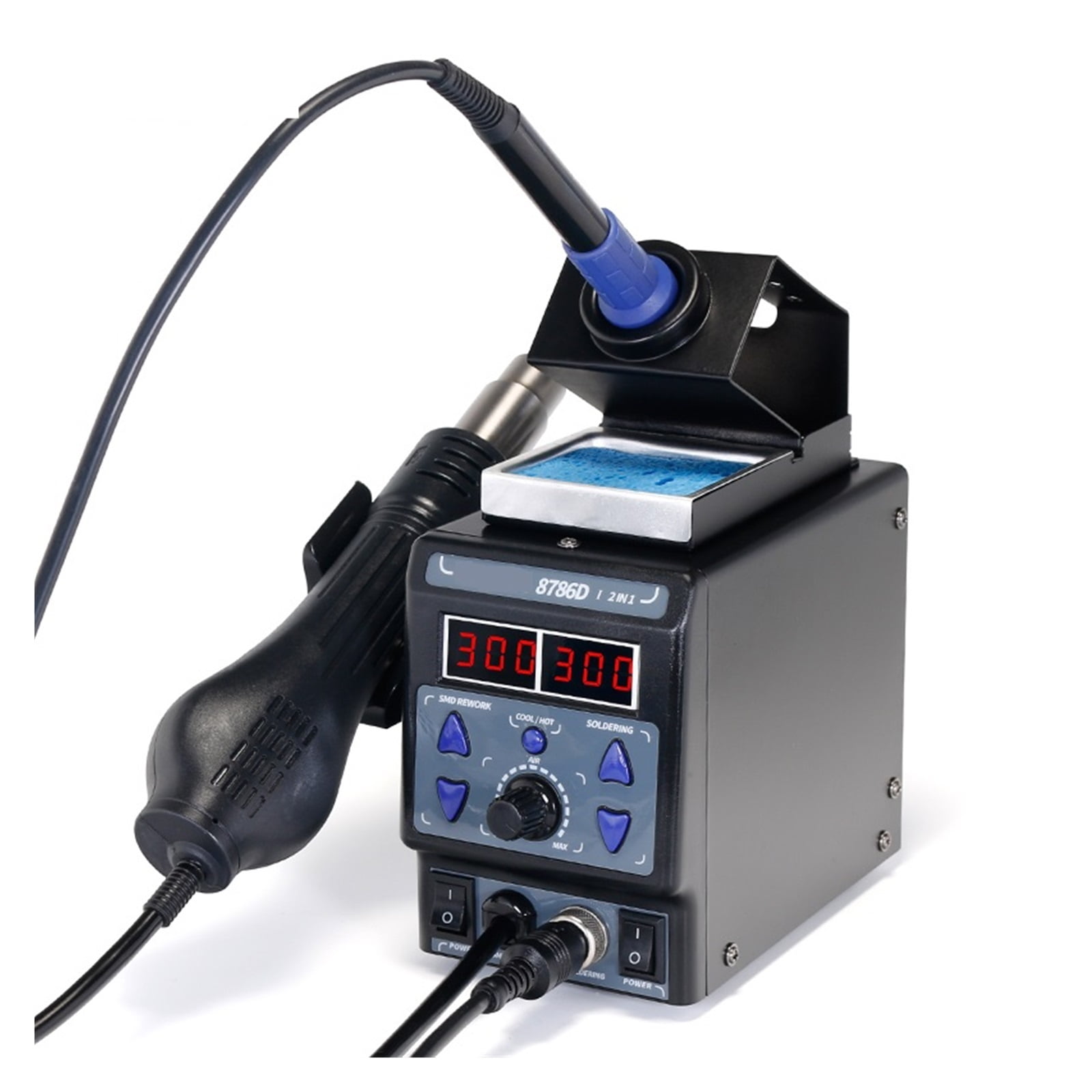 8786D-I SMD Soldering Station Double Digital Display Cool Hot Air Gun ...