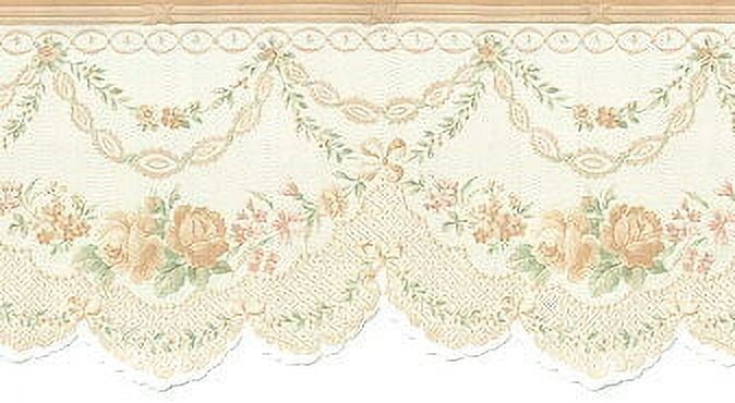 879058 Satin Rose Swag Wallpaper Border 979b02019 - Walmart.com