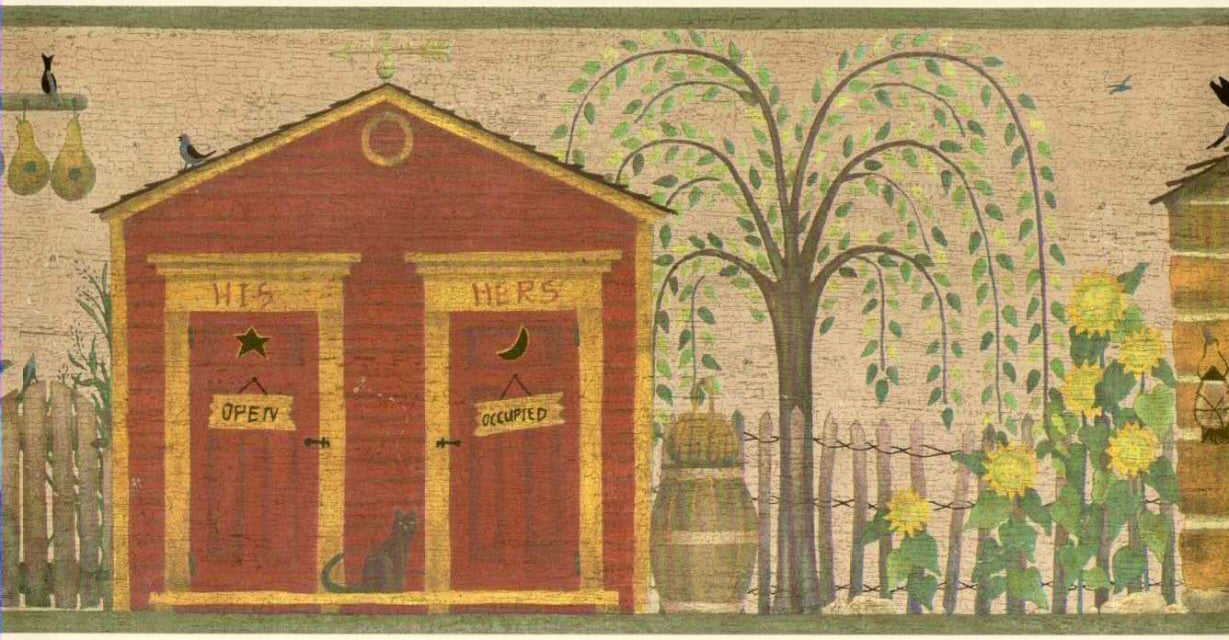 879177 Primitive Country Outhouses Wallpaper Border HA61062b - Walmart.com