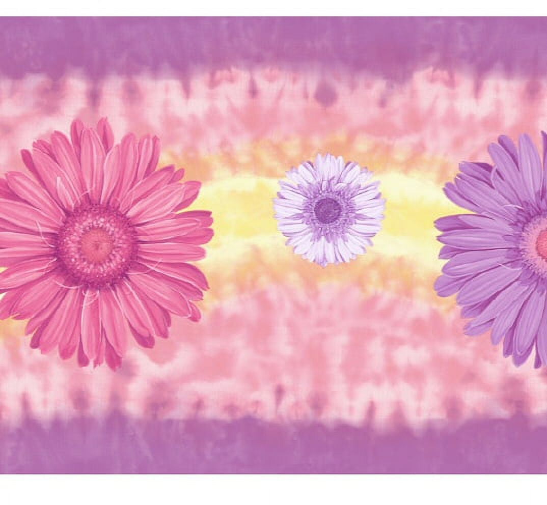879300 Tie Dye Daisy Wallpaper Border FB077222b BC1581197 - Walmart.com