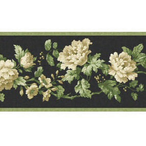 879375 Mulberry Prints Narrow Floral Wallpaper Border MP060123b, 4.125 ...