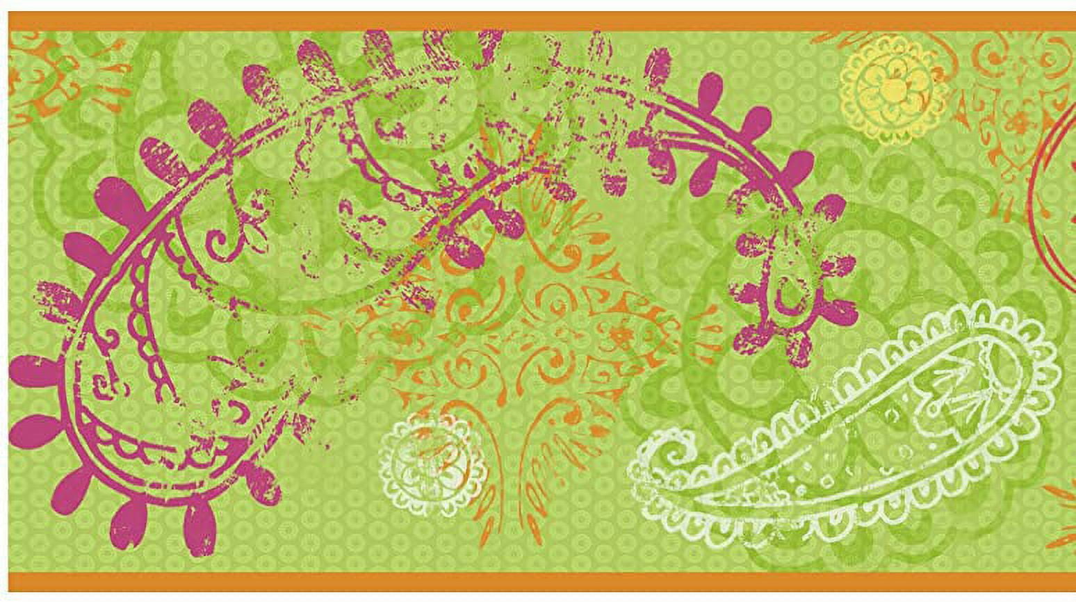 879552 Disney Paisley Wallpaper Border Green DK6017b - Walmart.com