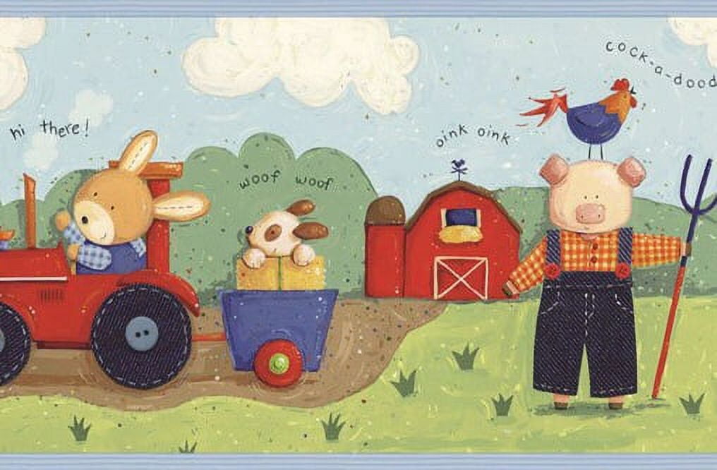 879691 Daisys Farm Barnyard Wallpaper Border CK83082b - Walmart.com