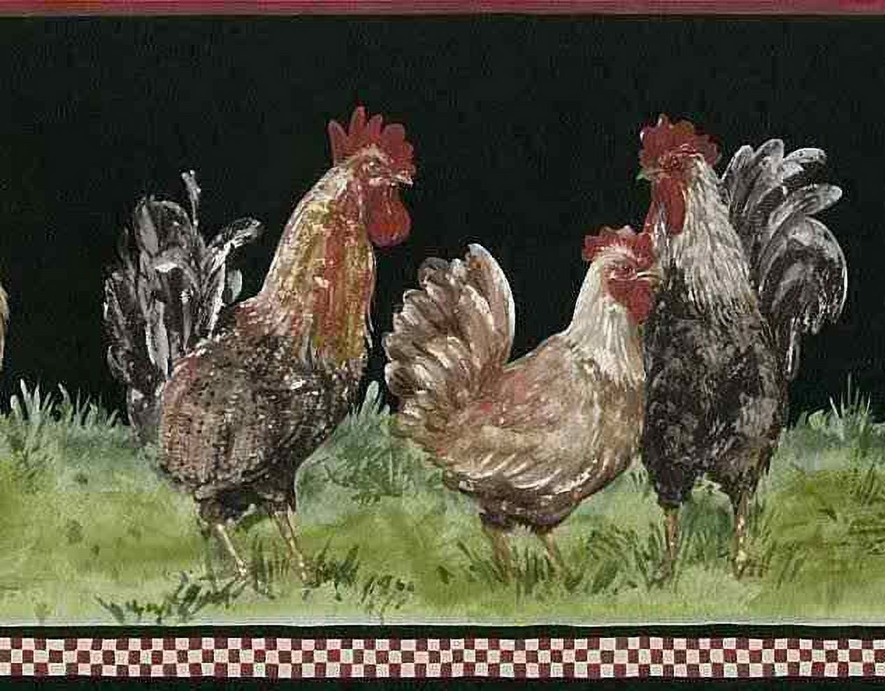 879693 Roosters & Hens Wallpaper Border CH49073b - Walmart.com