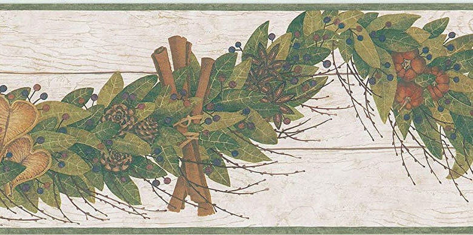 879871 Autumn Wreath Swag Wallpaper Border HA61102b - Walmart.com
