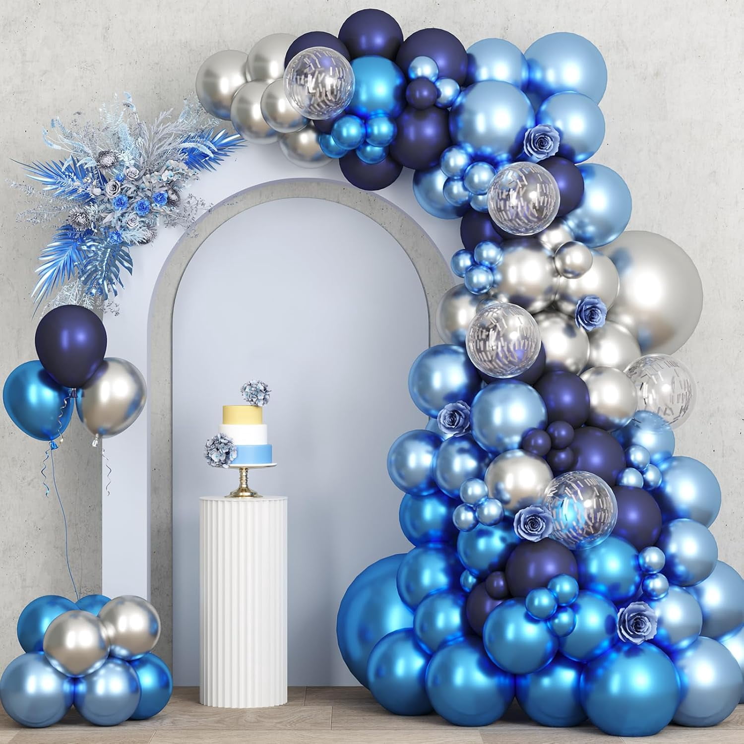 87pcs Silver Balloons Latex Balloons Different Sizes 18 12 10 5 Inch ...