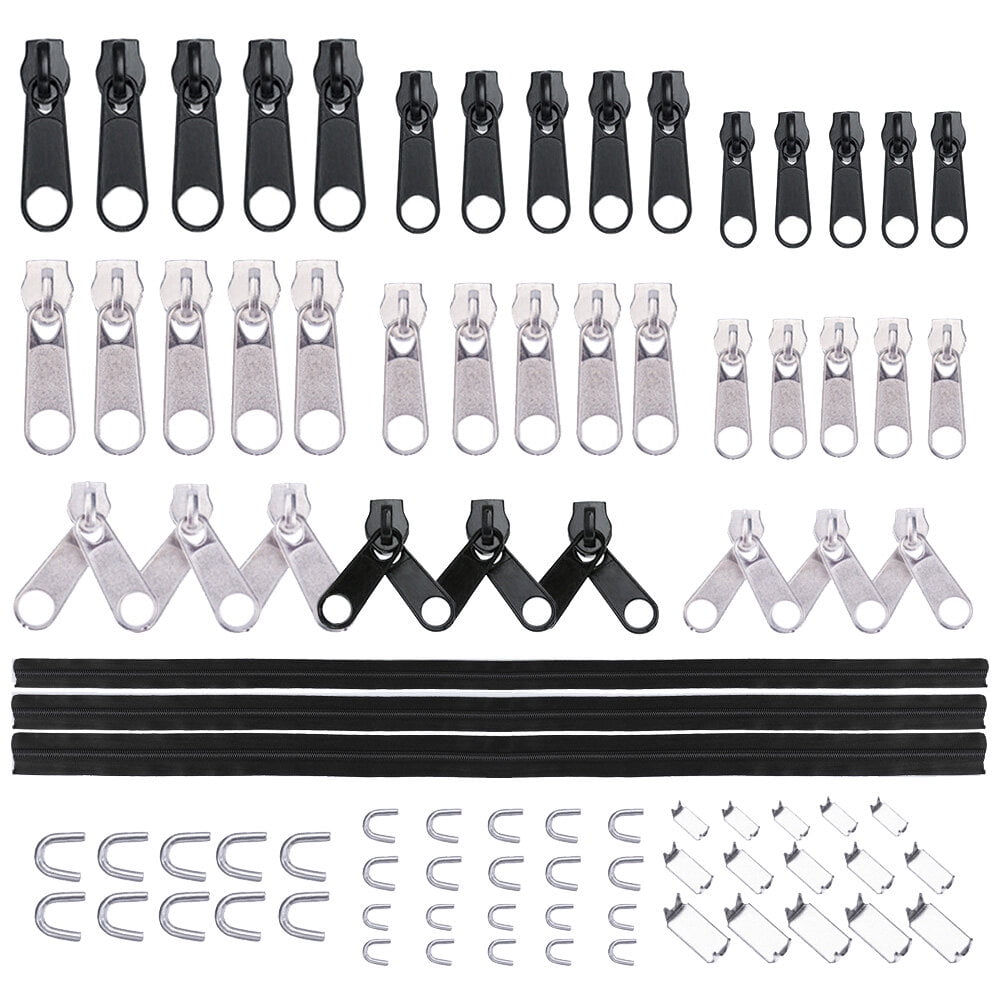87pcs Zipper Replacements Zipper Kit Zipper Sliders for Clothing Purses ...