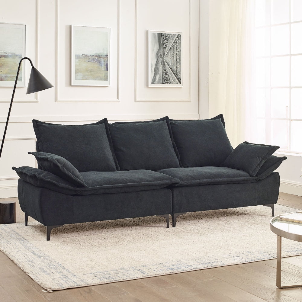 88.5" Modern Sailboat Sofa Dutch Velvet 3-Seater Sofa - Walmart.com
