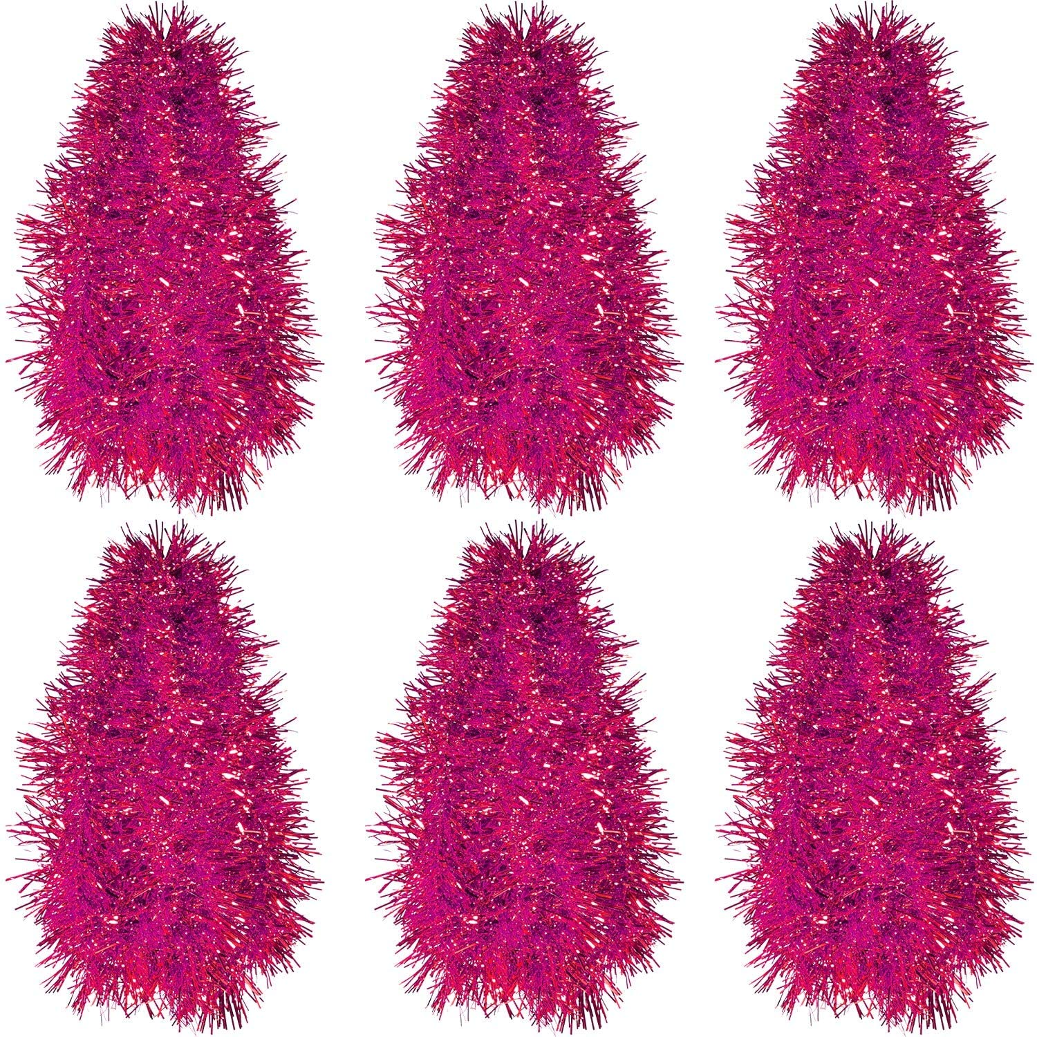 88.5 ft 6 Rolls Christmas Tinsel Garland Decor Glitter Metallic Twist ...