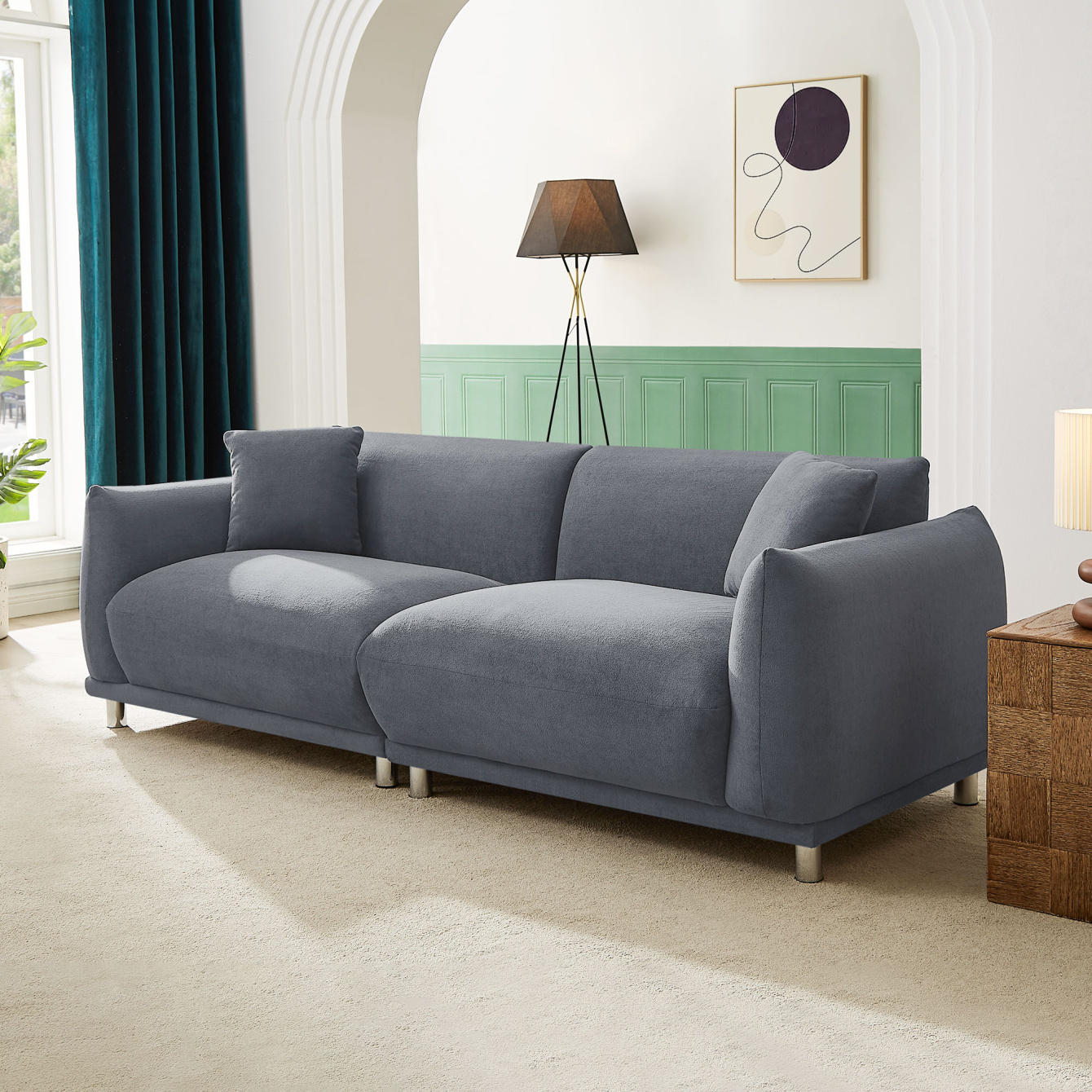 88.58" Comfy Loveseat Sofa, Modern Sofa Couch with Extra Deep Seats, 2 ...