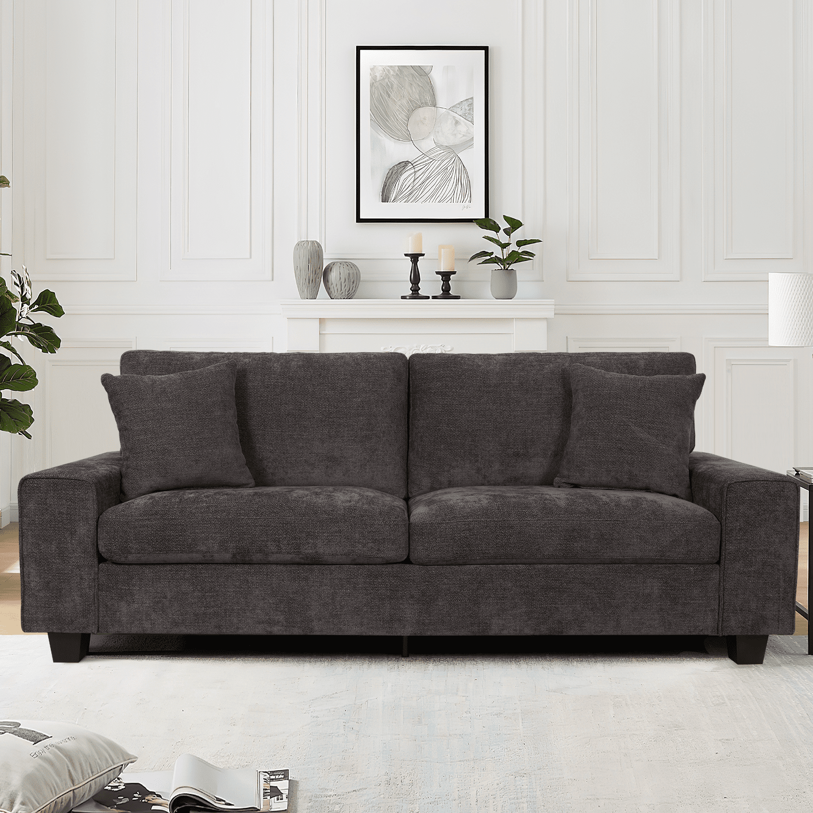 88.58" Modern Sofas Couches for Living Room with Removable Sofa Cushion ...