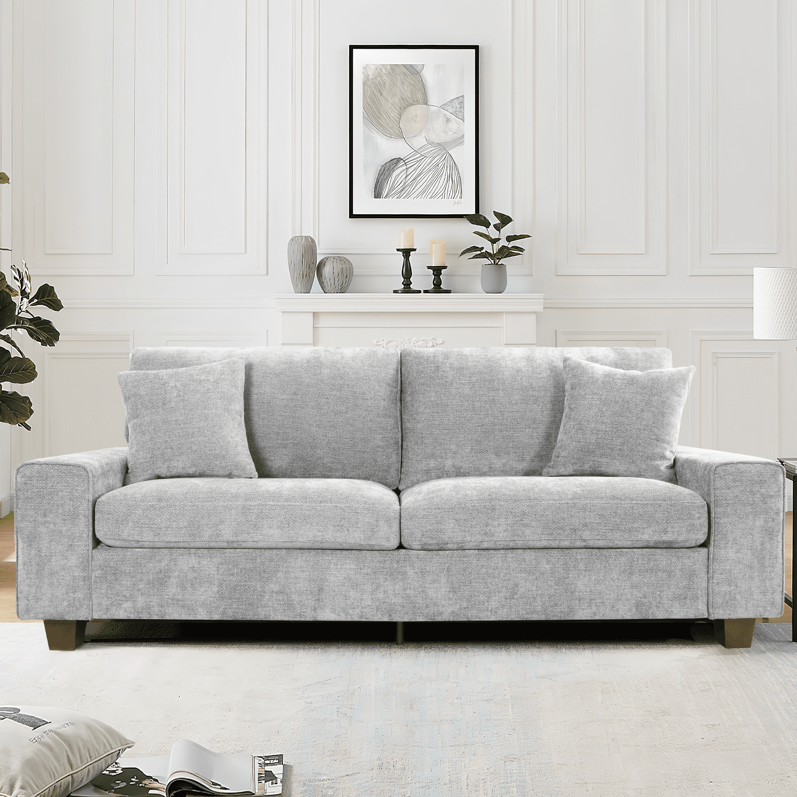88.58" Modern Sofas Couches for Living Room with Removable Sofa Cushion ...