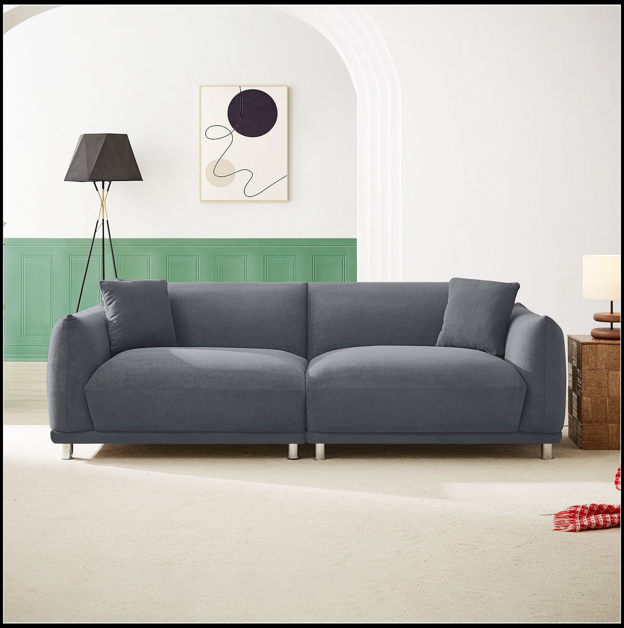 88.58" Sofa, Comfy Sofa Couch with Extra Deep Seats, Modern Sofa Bread ...