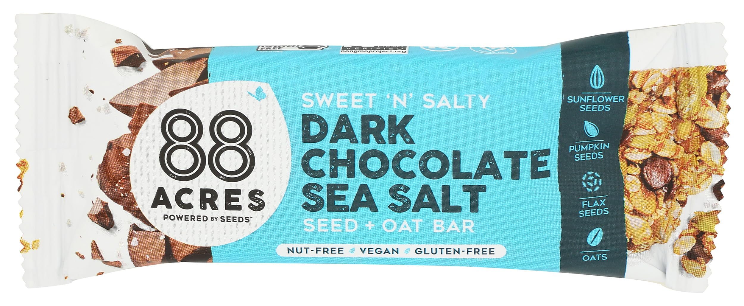 88 Acres, Dark Chocolate TSF6 Sea Salt Seed Bar, 1.6 Ounce - Walmart.com