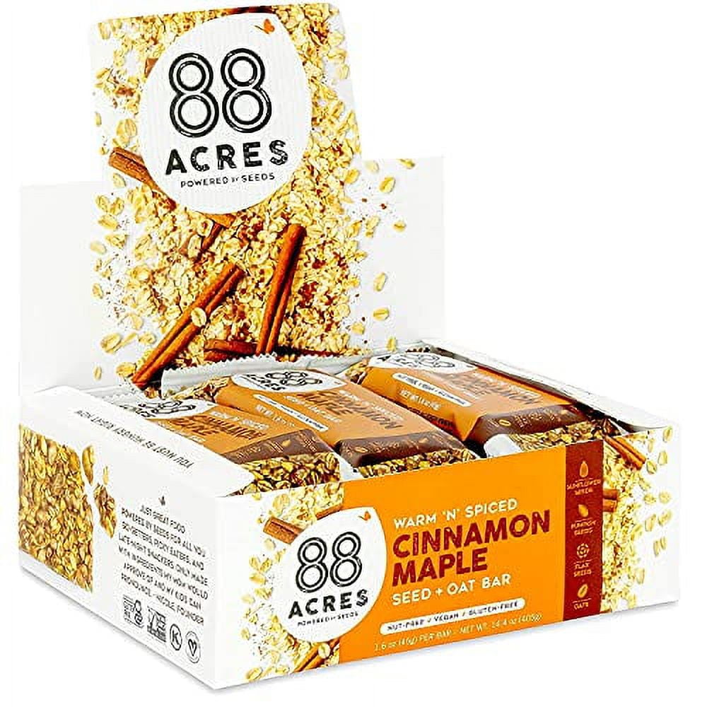 88 Acres Granola Bars | Cinnamon Maple | Gluten Free, Nut-Free Oat and ...