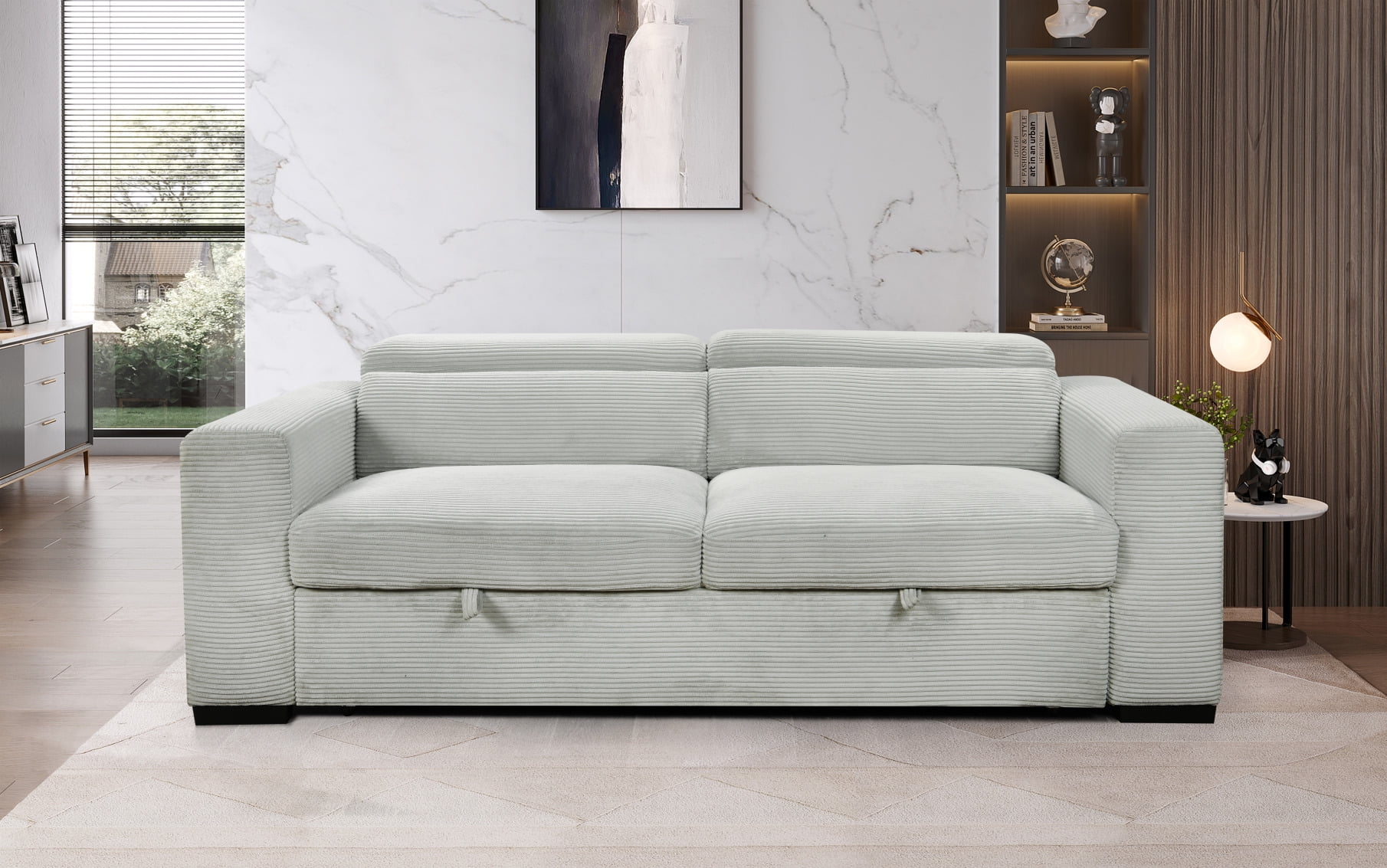 88 Inch Convertible Sofa Couch with Pull Out Bed, Modern Lounge Sleeper ...