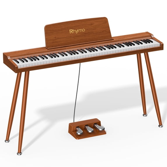 88-Key Digital Piano with Stand, Semi-Weighted Keyboard, Bluetooth ...