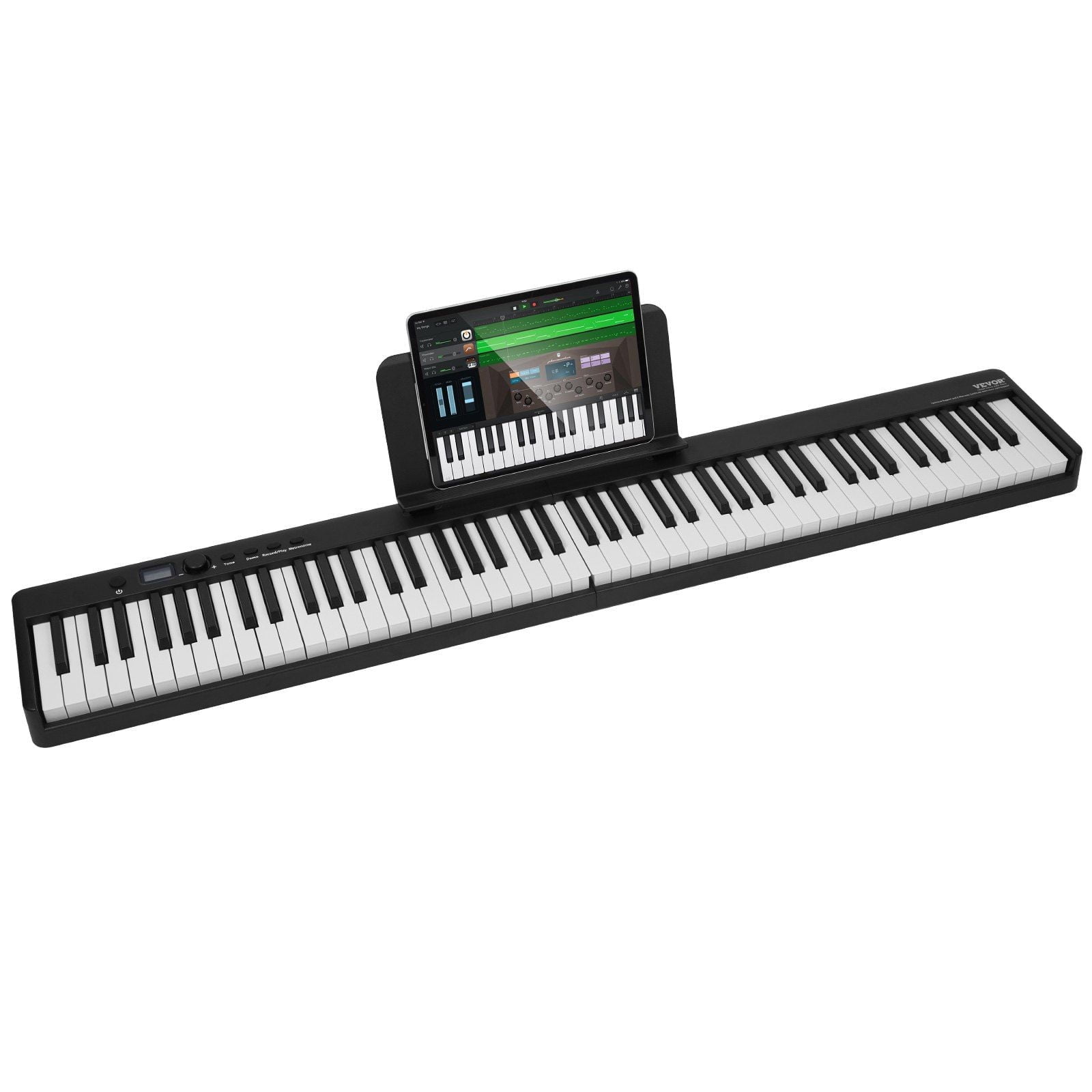 88 Key Folding Foldable Piano Bluetooth MIDI Black Keyboard Piano ...