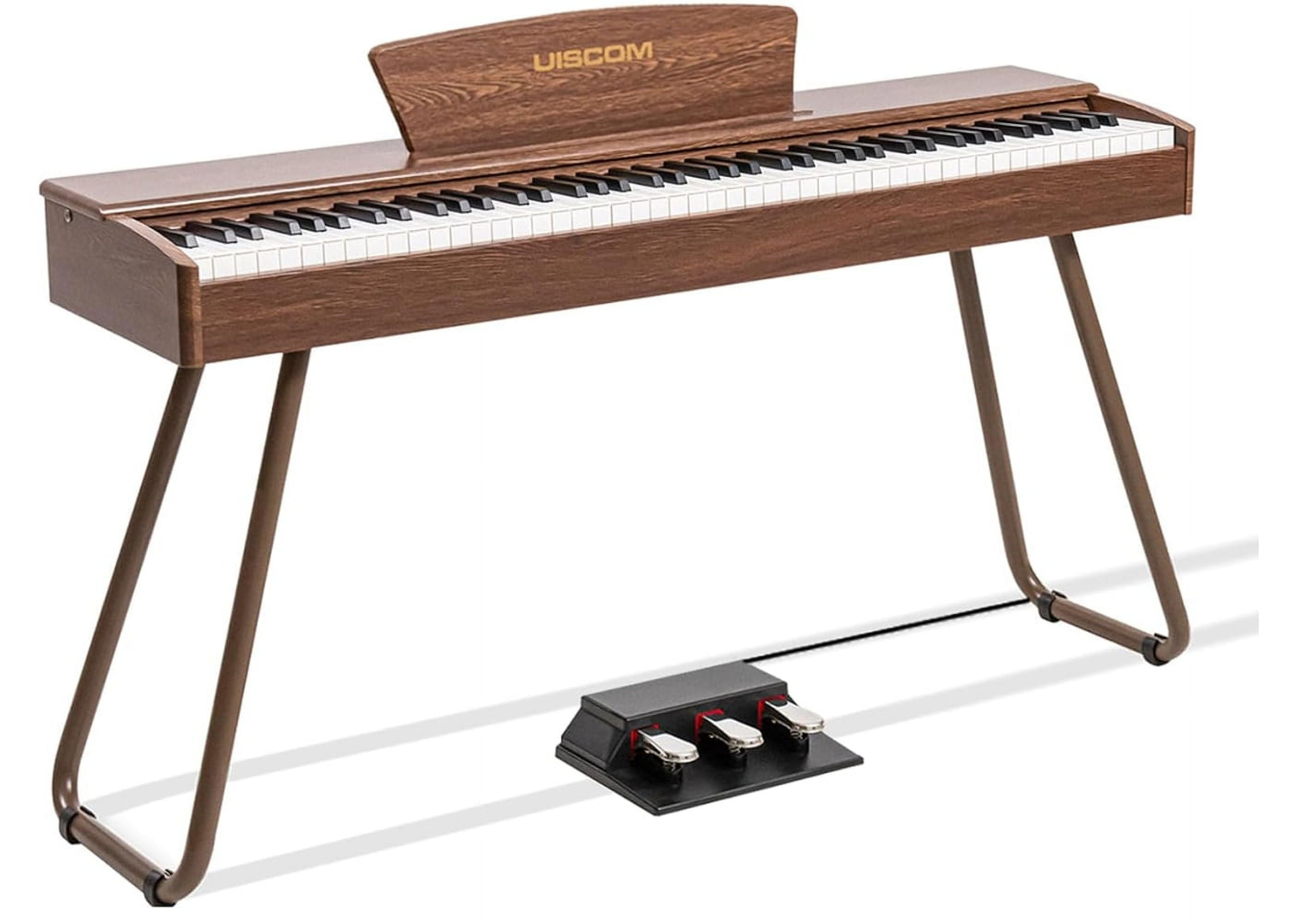 88-Key Weighted Keyboard Digital Piano in Walnut Wood Color - Electric ...
