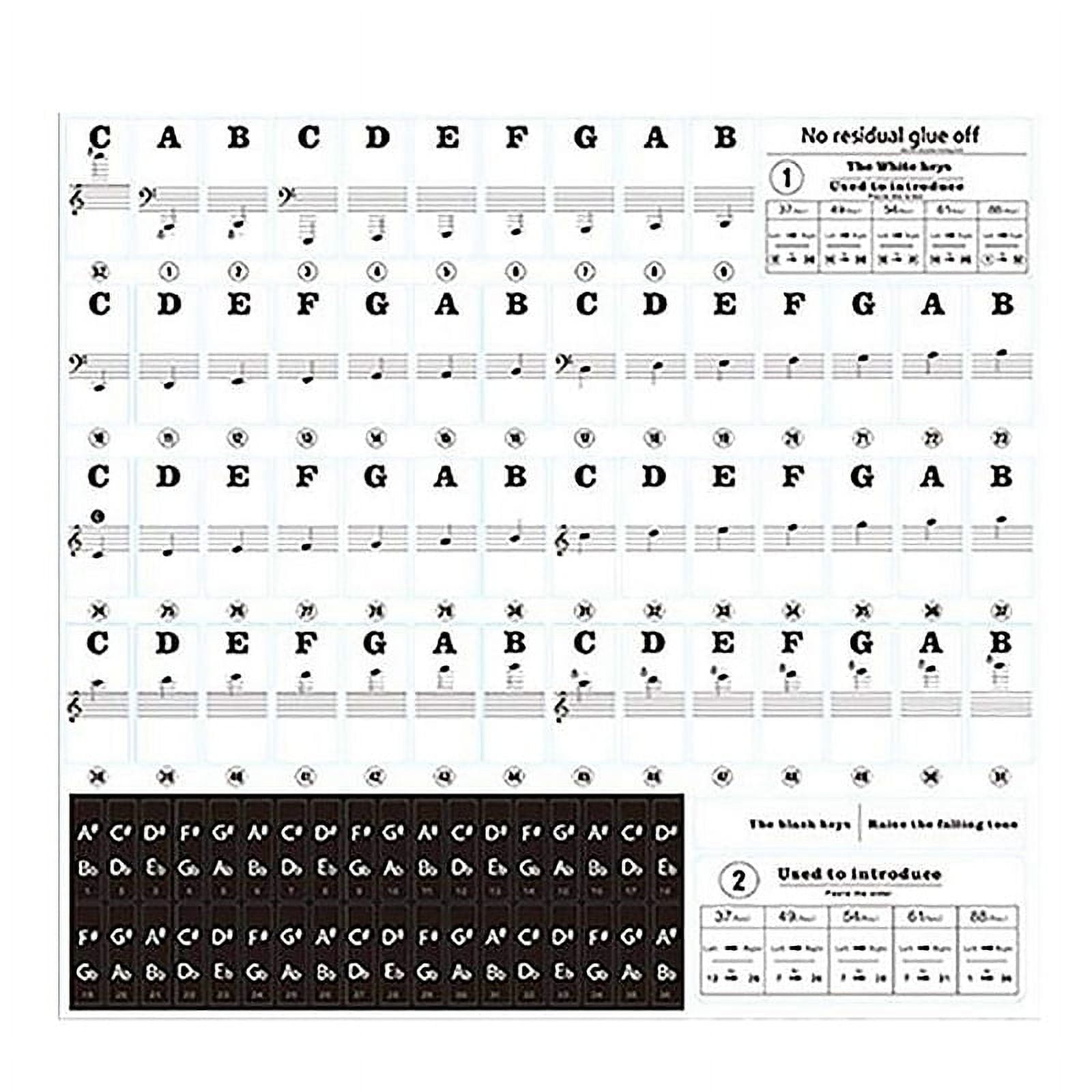 88 Keys 61 Keys 54 Keys Transparent Piano Keyboard Stickers Electronic ...
