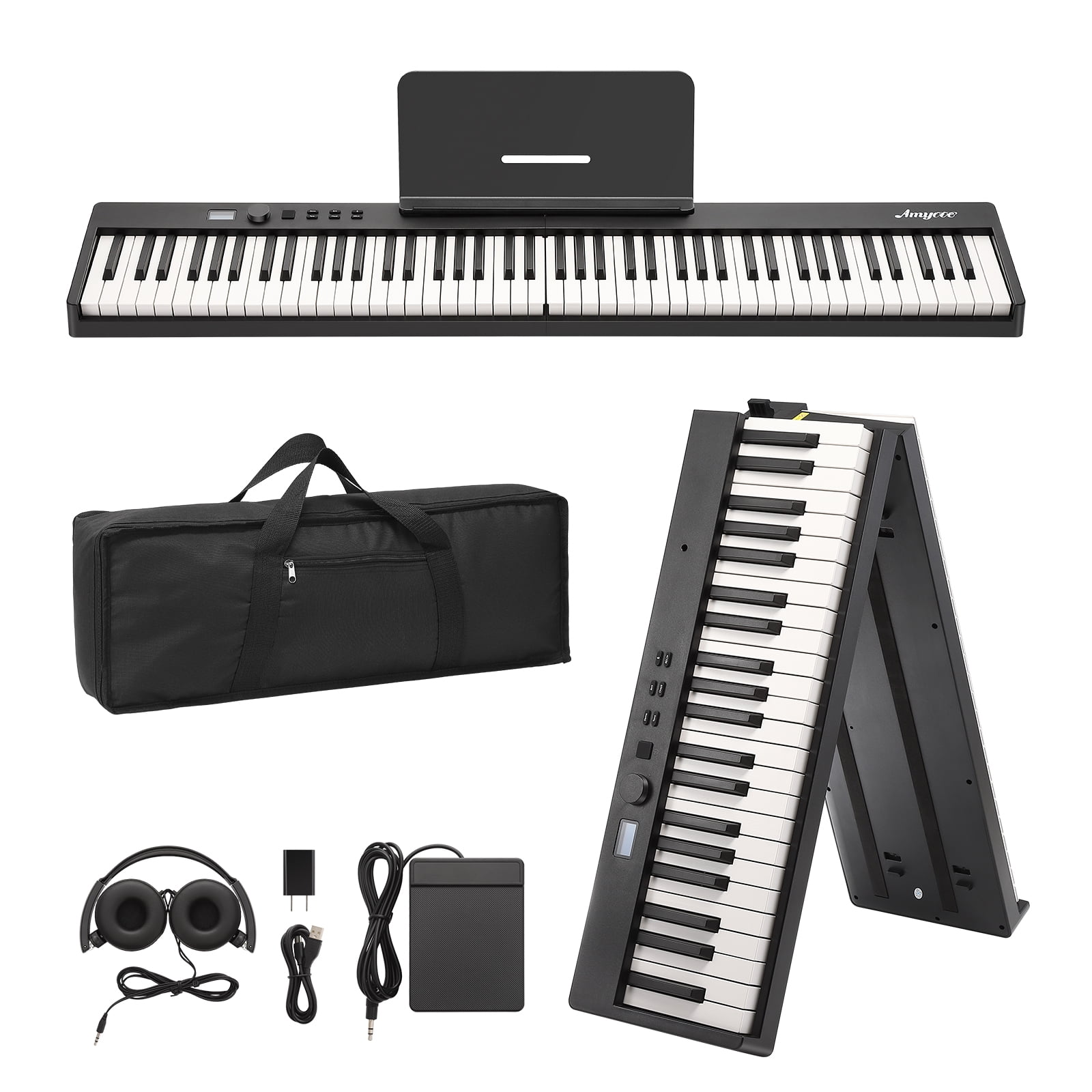 88 Keys Piano Keyboard Set, Electronic Digital Piano with Built-in ...