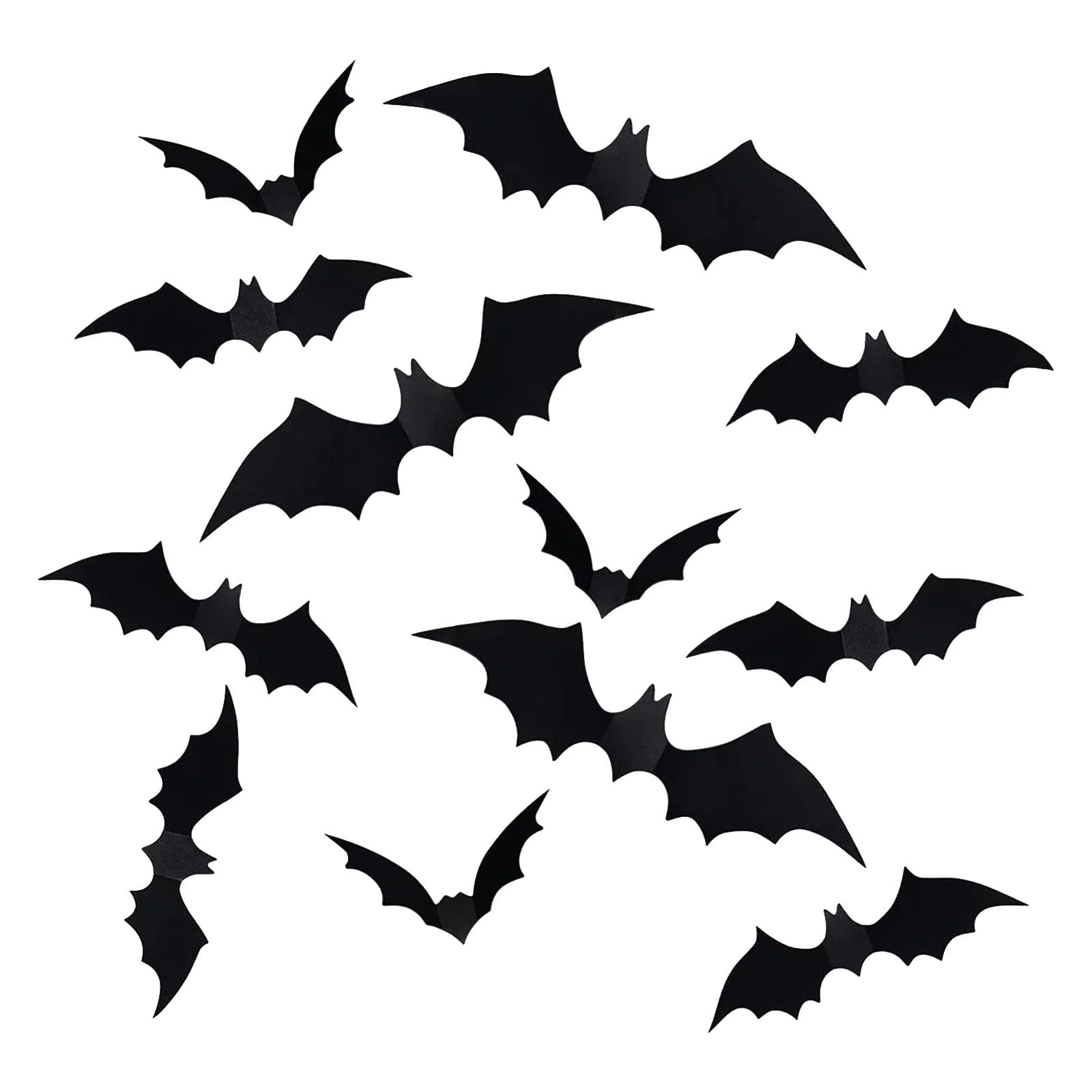 88 PCS 3D Bat Wall Decals, Removable Black Halloween Decorations for ...