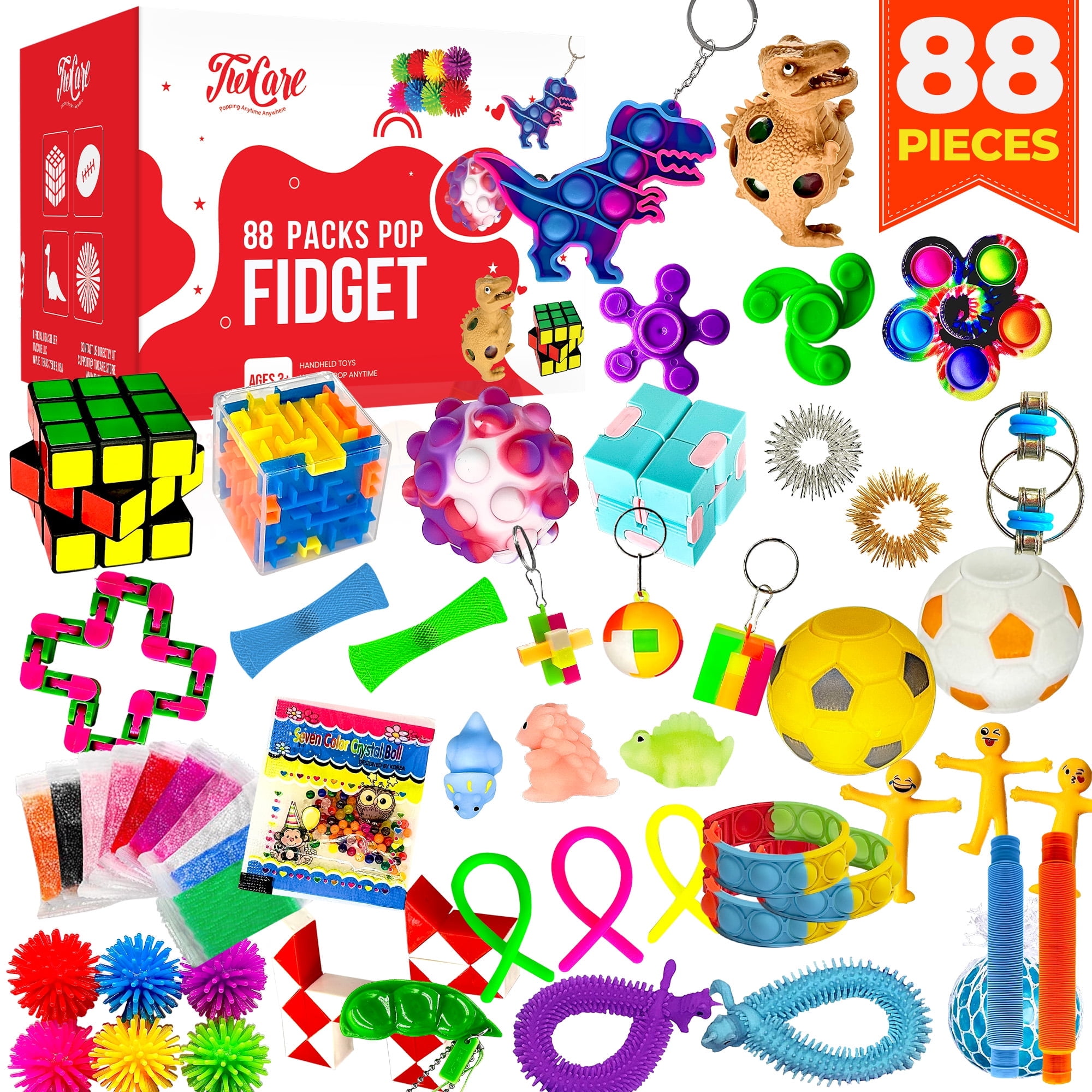 TwCare 88 PCS Fidget Toys Pack for Kids Adults Sensory Autism Stress ...