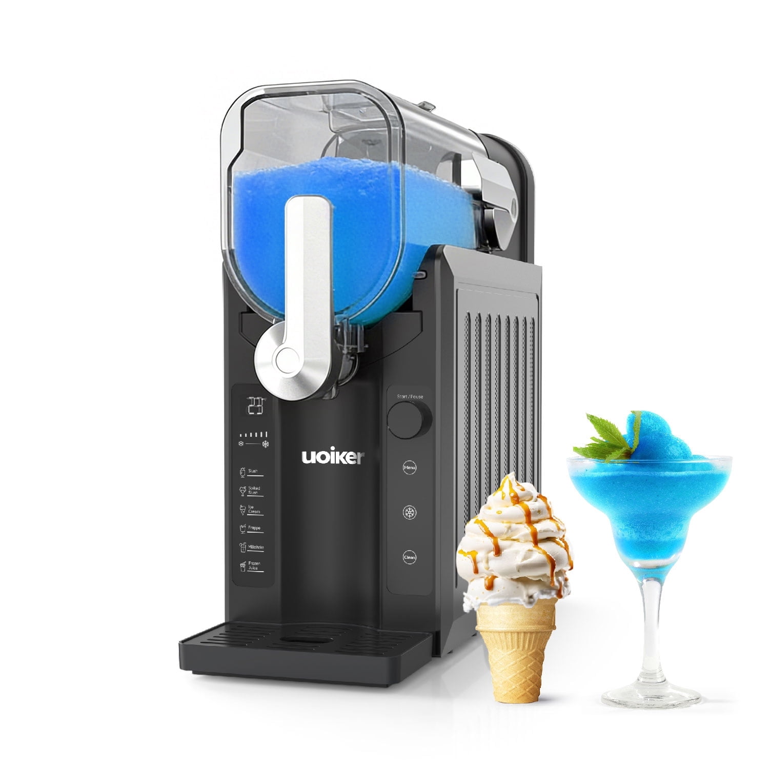 88 oz. Black Slushy Machine Frozen Drink Maker with Touch Screen, 6 ...