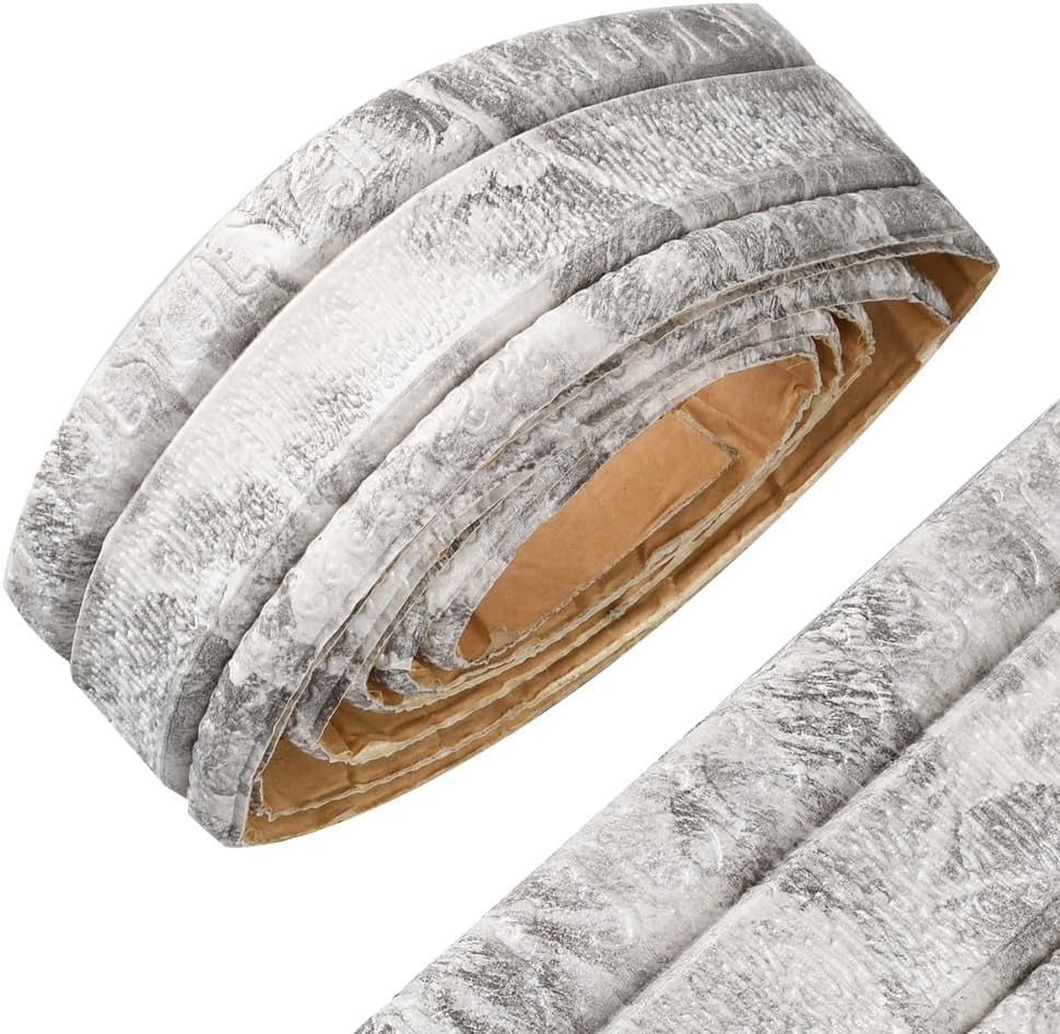 88 x 3 Inch Gray Grain 3D Sticky Decorative Wallpaper Border Self ...